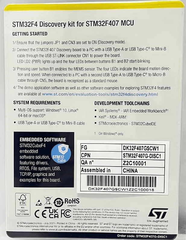 STM32F407GT6 ARM Cortex-M4 Microcontroller – 168 MHz / 210 DMIPS